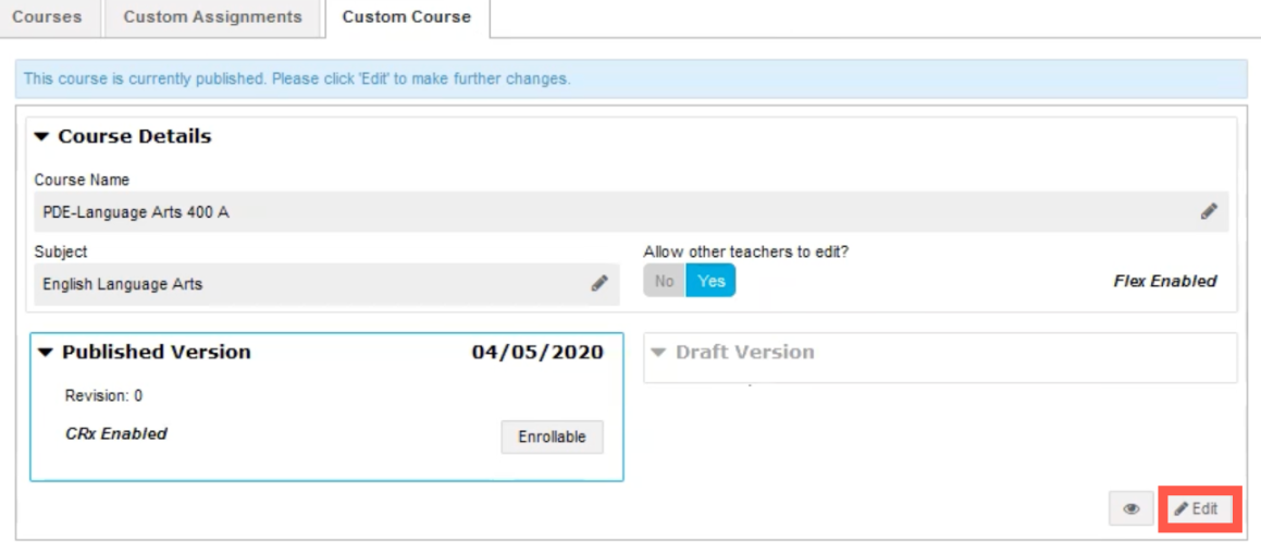 Updating Courses for Structural Changes – Ignitia